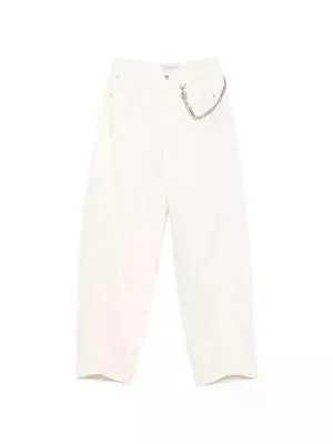 ERMANNO FIRENZE Crystal-embellished Chain-link Trousers - White
