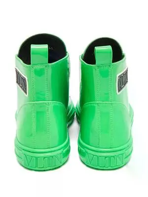 Valentino Garavani Calf Leather High-top Sneakers - Green
