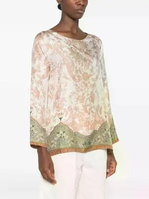 PIERRE-LOUIS MASCIA Floral-print Silk-blend Blouse