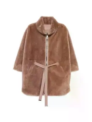 SUPREMA Belted Shearling Jacket