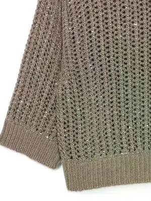 D.exterior Sequin-embellished Open-knit Sweater