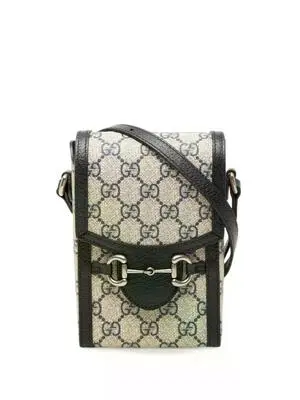 Gucci 2000-2015 Mini Gg Supreme Horsebit 1955 Crossbody Bag - Neutrals