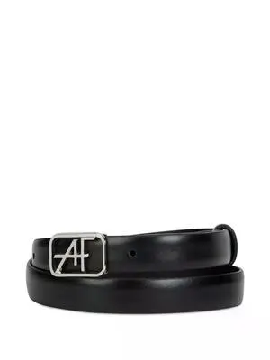 Alberta Ferretti Logo Buckle Leather Belt - Black