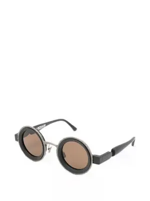 KUBORAUM Round Frame Textured Sunglasses