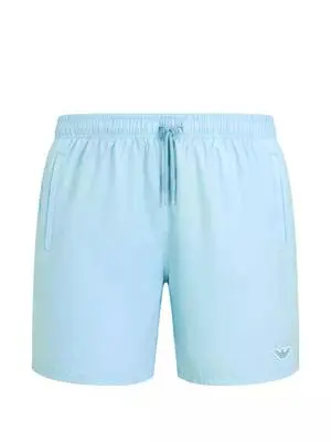 Emporio Armani Logo-patch Drawstring Swim Shorts - Blue