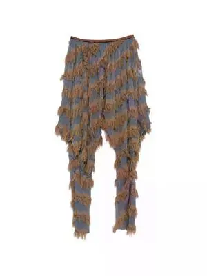 KIKO KOSTADINOV Fringed Ikat-pattern Trousers