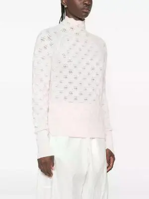 Ermanno Scervino Pointelle-knit High-neck Sweater