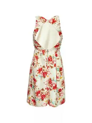 Alice + Olivia Floral Print Sleeveless Ruched Bodice Dress