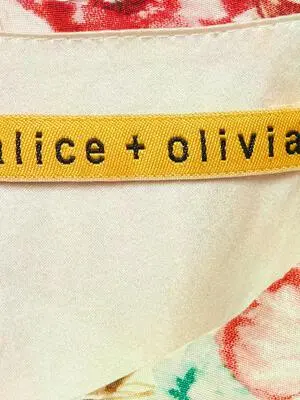 Alice + Olivia Floral Print Sleeveless Ruched Bodice Dress