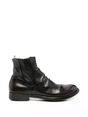 Officine Creative Hive Side-zip Leather Ankle Boots - Black
