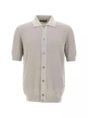 FILIPPO DE LAURENTIIS Textured-knit Short-sleeve Shirt