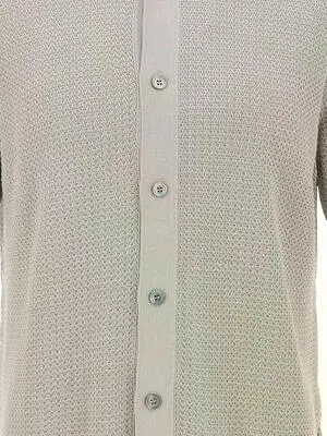 FILIPPO DE LAURENTIIS Textured-knit Short-sleeve Shirt