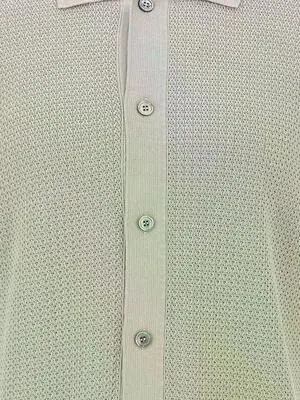FILIPPO DE LAURENTIIS Textured-knit Short-sleeve Shirt