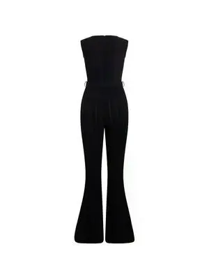 Alberta Ferretti Ribbed Belted Jumpsuit