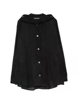 Our Legacy Semi-sheer Hooded Button-up Shirt - Black