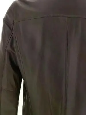 BARBA NAPOLI Vermont Ribbed-knit Trim Leather Jacket