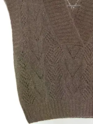 D.exterior Pointelle-knit V-neck Sweater