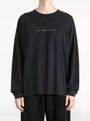 Vetements Slogan-print Long-sleeve T-shirt - Black