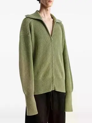 RIER Ribbed-knit Zip-up Sweater