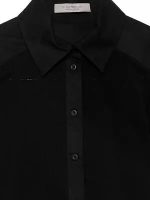 D.exterior Contrast-panel Button-up Blouse