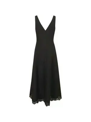 Valentino Garavani Wool Dress With Lace Trim