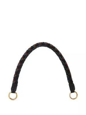 Etro Woven Leather Bag Handle With Logo Clasps - Blue