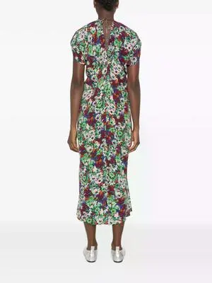 Marni Floral Print Midi Dress - Green