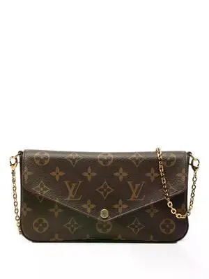 LOUIS VUITTON Monogram Pochette Felicie Crossbody Bag - Brown