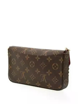 LOUIS VUITTON Monogram Pochette Felicie Crossbody Bag - Brown