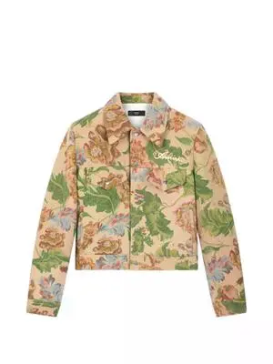 Amiri Floral Tapestry Logo-embroidered Jacket - Neutrals