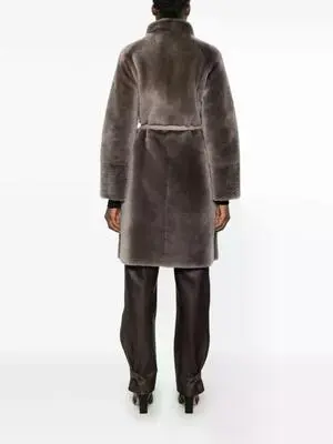 SUPREMA X Eraldo Belted Snake-effect Coat
