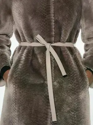 SUPREMA X Eraldo Belted Snake-effect Coat