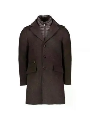 MOORER Padded Button-down Coat - Brown