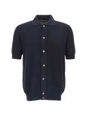 FILIPPO DE LAURENTIIS Textured Knit Shirt - Blue