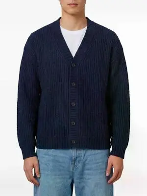 ROBERTO COLLINA Popcorn-stitch V-neck Cardigan