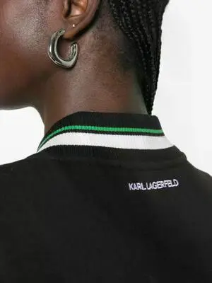 Karl Lagerfeld Striped-trim Bomber Jacket