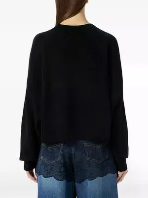 Blumarine Rhinestone Logo Wool Sweater
