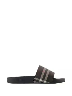 Burberry Large Check Slides - Brown