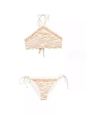 MC2 SAINT BARTH MC2 Saint Barth Animal Print Halterneck Bikini Neutrals
