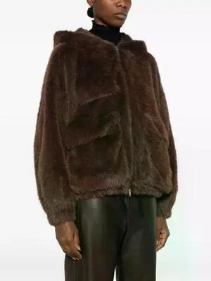 TELA Hooded Faux-fur Jacket
