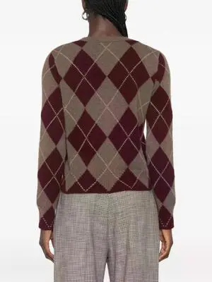 BEYOU Argyle-knit Virgin Wool Sweater