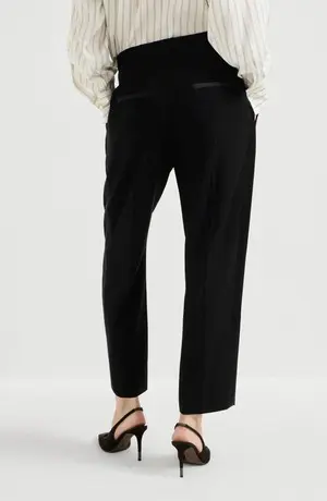 Brunello Cucinelli Viscose And Virgin Wool Tuxedo Trousers