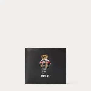 Ralph Lauren Polo Bear Leather Billfold Wallet - Black