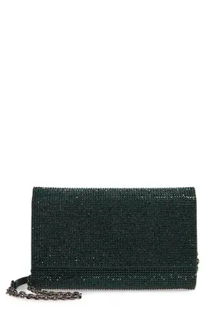 Judith Leiber Fizzoni Beaded Clutch Ebonized Emerald