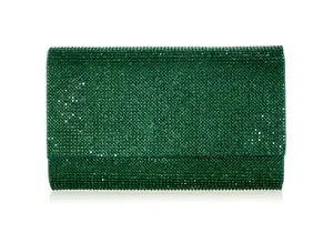 Judith Leiber Fizzoni Beaded Clutch - Ebonized Emerald