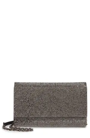 Judith Leiber Fizzoni Beaded Clutch Ebonized Hematite