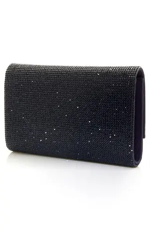Judith Leiber Fizzoni Beaded Clutch - Silver Navy