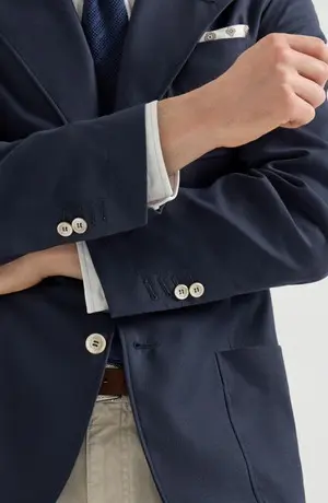 Brunello Cucinelli Cashmere Batavia Deconstructed Blazer With Patch Pockets