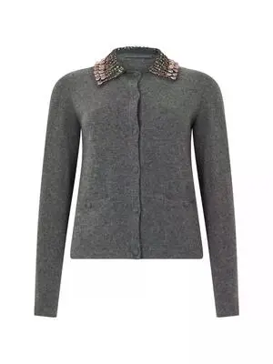 Alberta Ferretti Embellished Cardigan - Grey