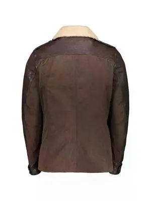 MOORER Padded Shearling Collar Jacket